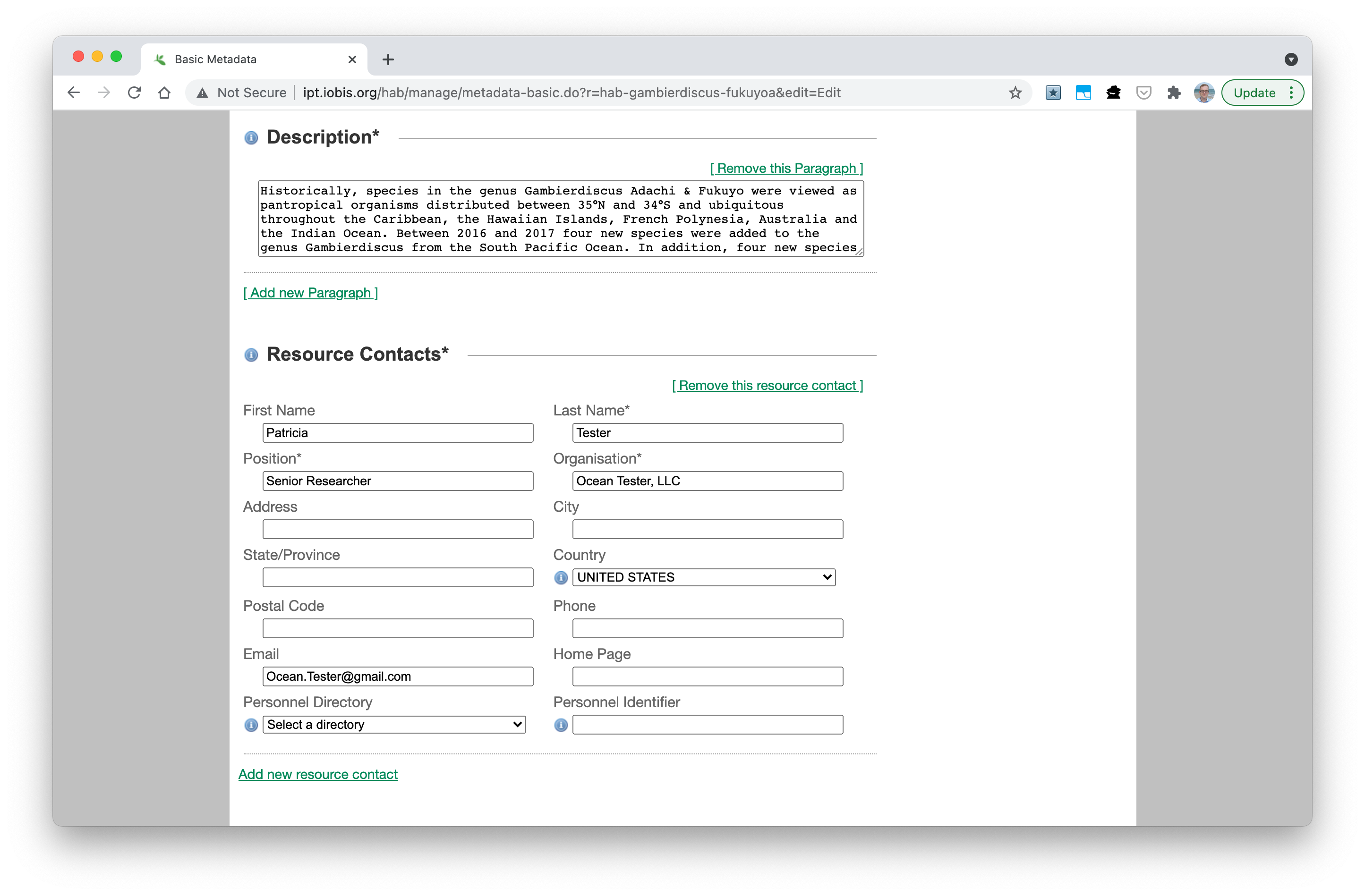 Submitting HAB occurrence data to OBIS